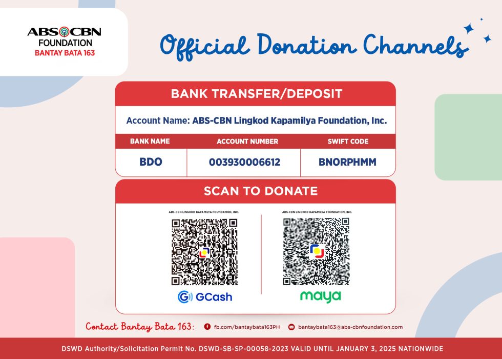 ABS-CBN Foundation, Inc. Official Donation Channels - ABS-CBN Foundation